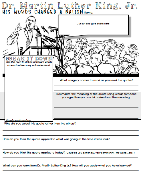 Martin Luther King Day Activities