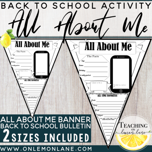 All About Me Banner First Day of School {Get to know you} Back to school