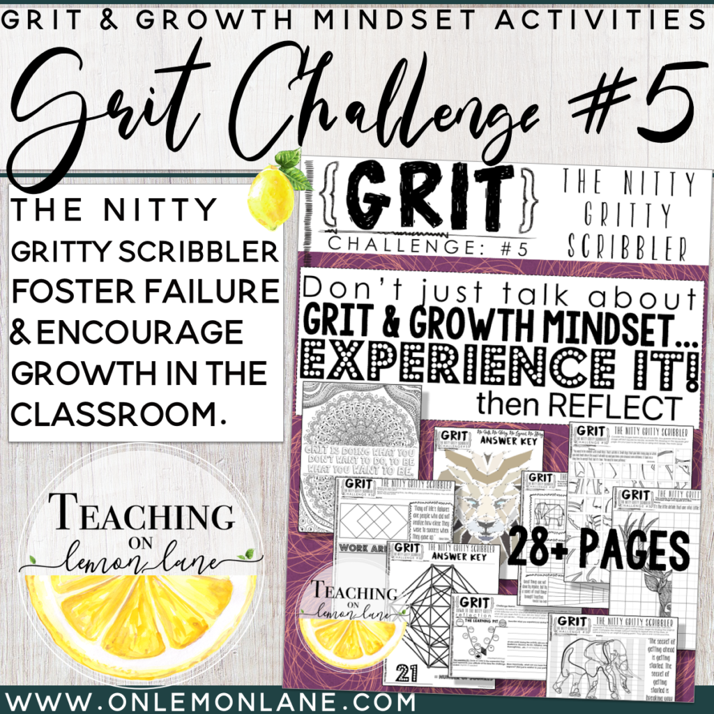 Growth Mindset Activities / Grit Activity / Nitty Gritty Scribbler ...