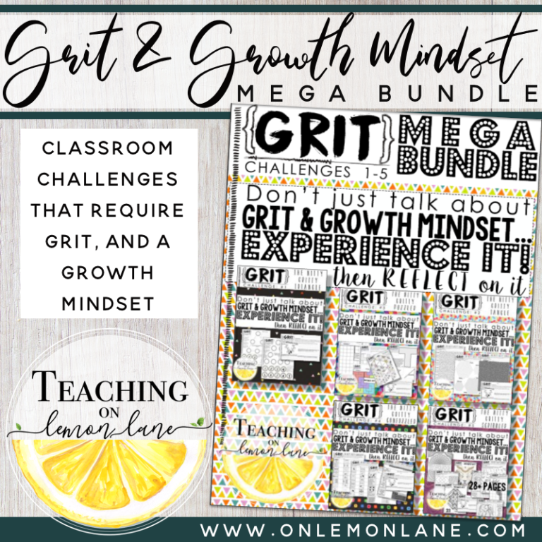 Grit and Growth Mindset Activity / Application & Reflection MEGA BUNDLE 1-6