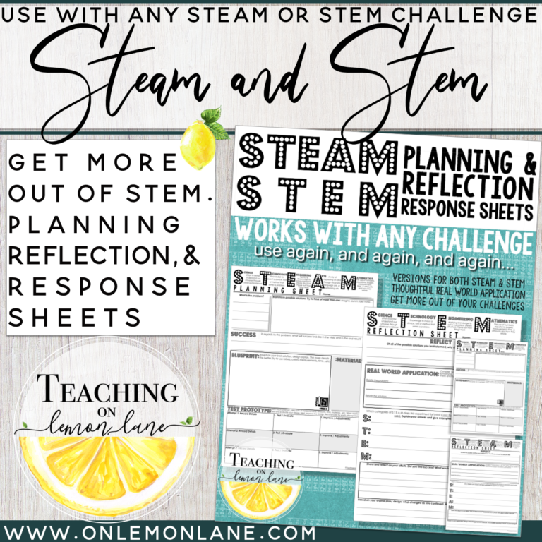 STEM | STEAM Planning and Reflection Sheets for any Challenge