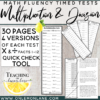 Multiplication Facts Timed Test (1-12) {Includes Quick Check Tool & More}