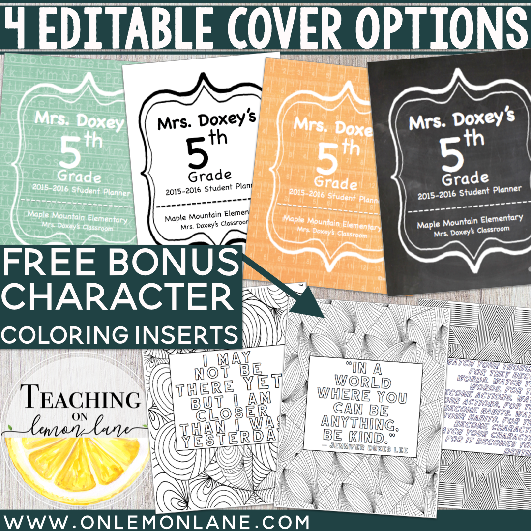 The Student Planner, Daily Math &ELA Workbook Every 5th Grade Teacher Needs