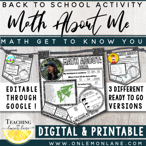 Activities, Assessments, and Ideas for The First Day of Math Class