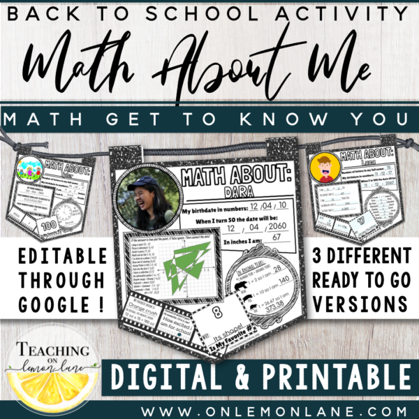 Activities, Assessments, and Ideas for The First Day of Math Class