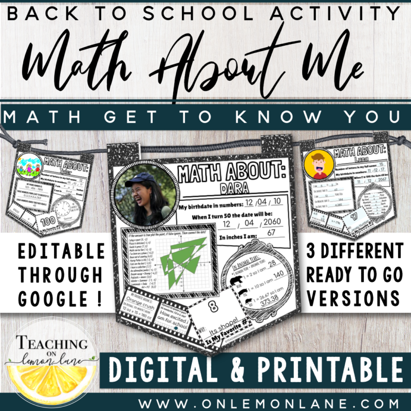 Activities, Assessments, and Ideas for The First Day of Math Class