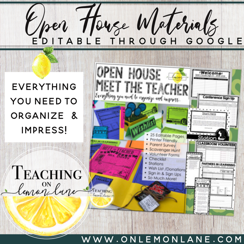 Open House / Meet the Teacher Bundle / Parent Survey / Sign Ups / and MORE