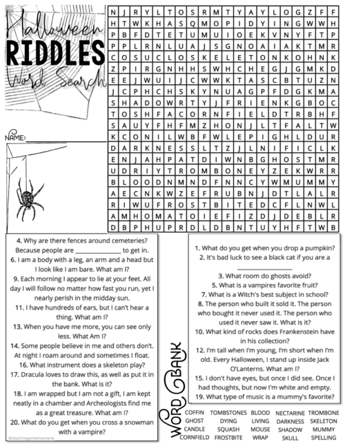 Halloween Day Activities for the Classroom