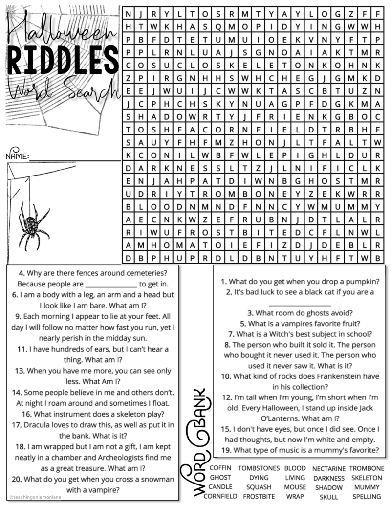 Fun Fall & Halloween Ideas for Middle School, Upper Elementary, & High ...