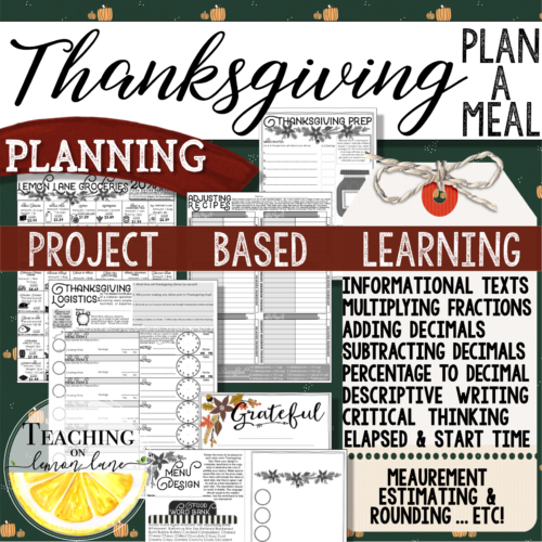 Plan a Thanksgiving Dinner Project Based Learning Activity