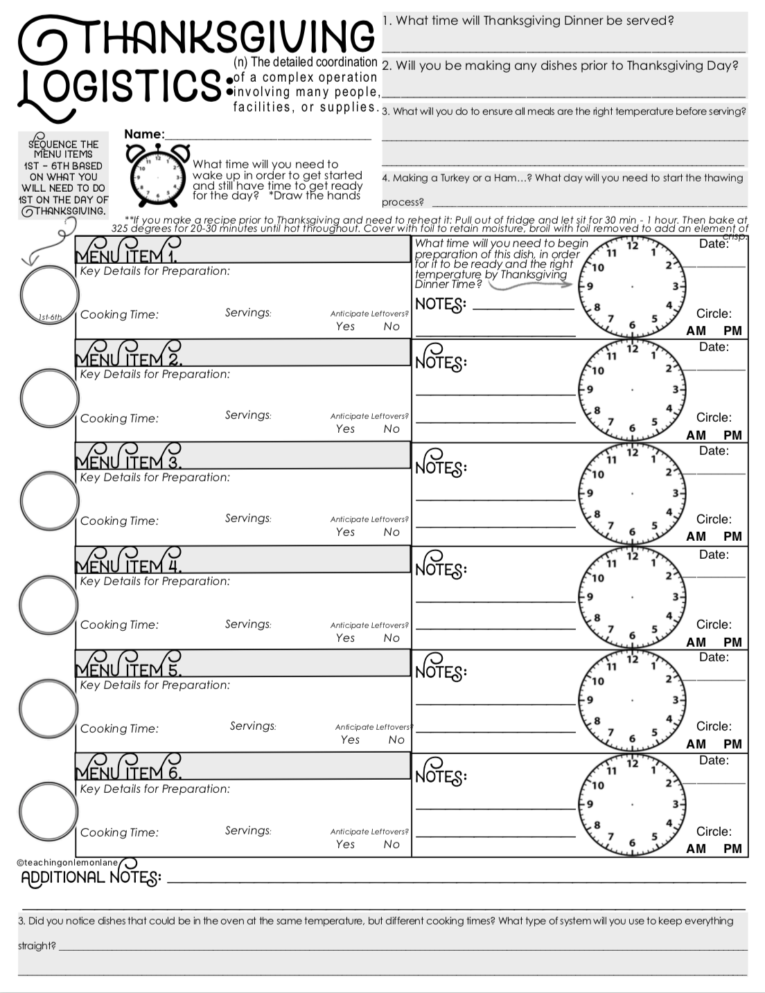 Plan a Thanksgiving Dinner Project Based Learning Activity