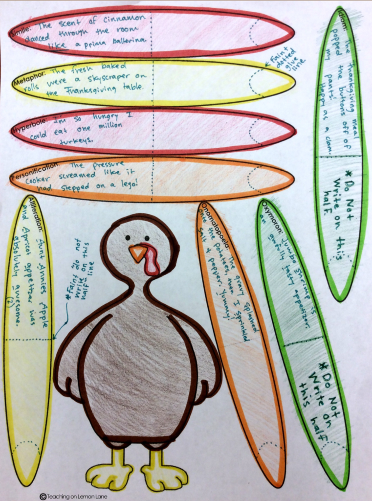 Thanksgiving Activities Writing Poetry / Figurative Language / Art