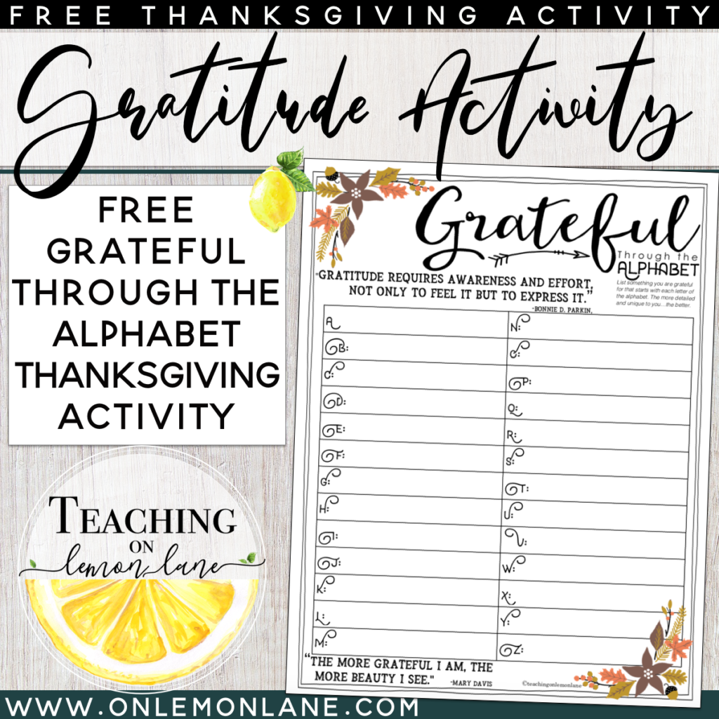 Thanksgiving Activities for Upper Elementary & Middle School Classrooms ...