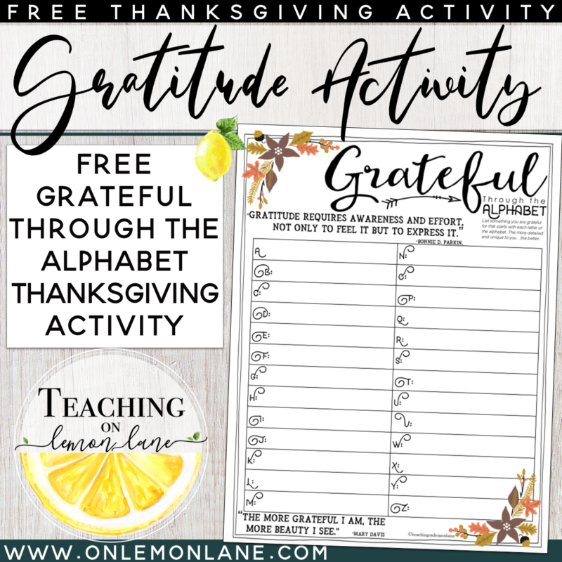 Thanksgiving Activities for Upper Elementary & Middle School Classrooms ...