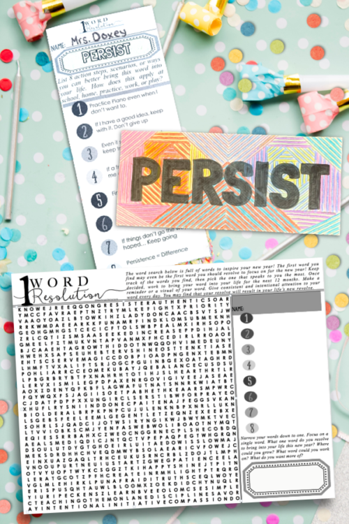 New Years 2020 One Word Resolution Goal Setting Activity Bulletin Board ...