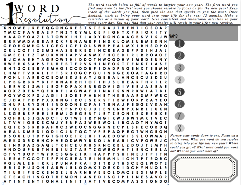 New Year’s One Word Resolution Classroom Activity and Bulletin Board