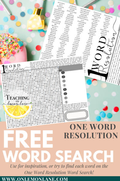 New Year’s One Word Resolution Classroom Activity and Bulletin Board