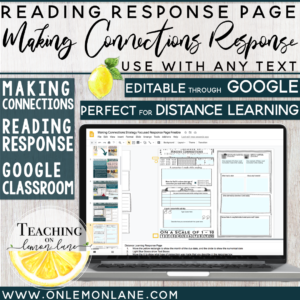 Strategy Focused Digital Reading Responses Perfect for Distance ...
