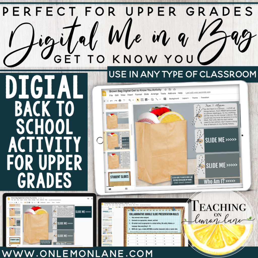 Digital Me in A Bag: Brown Bag Biography Back to School Activity