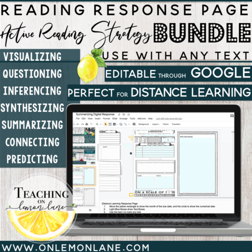 Strategy Focused Digital Reading Responses Perfect for Distance ...