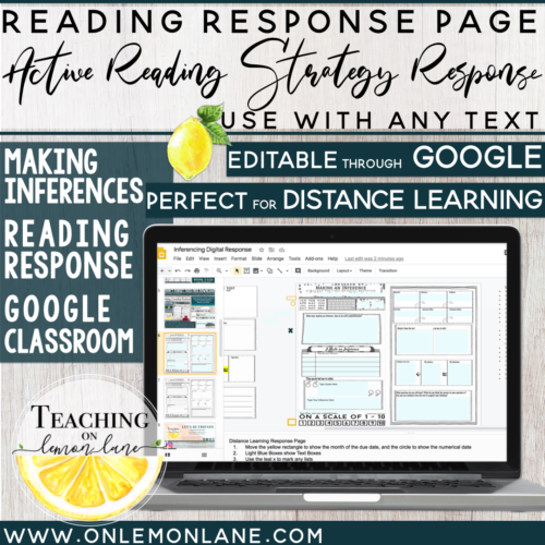 Strategy Focused Digital Reading Responses Perfect for Distance ...