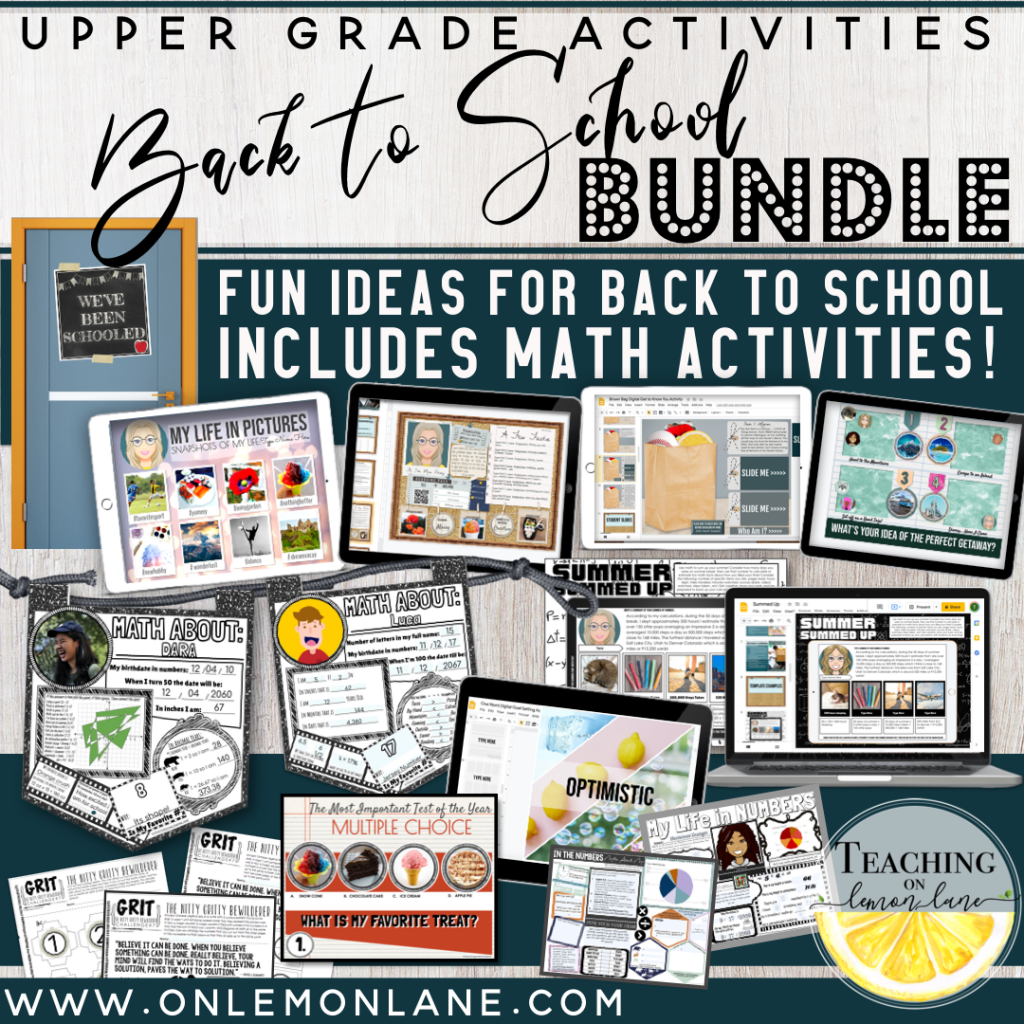 Favorite Activities For The First Day Of Math In Middle School Upper 